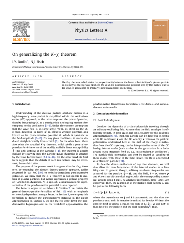 (PDF) On generalizing the theorem