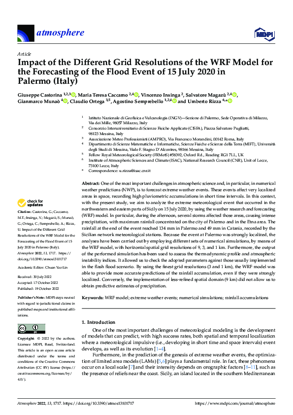 (PDF) Impact of the Different Grid Resolutions of the WRF Model for the ...