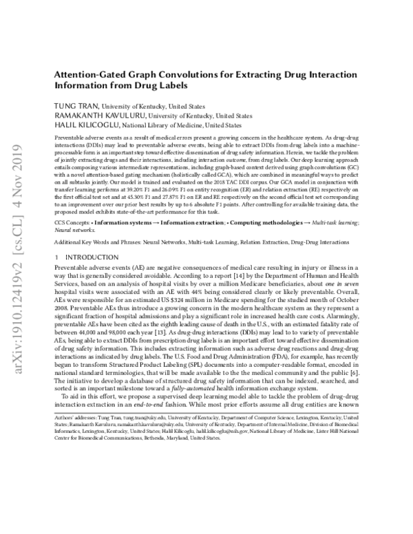 Pdf Attention Gated Graph Convolutions For Extracting Drug Interaction Information From Drug