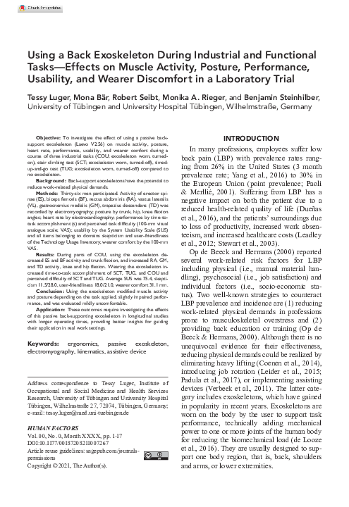 (PDF) Product ergonomics in industrial exoskeletons: potential ...