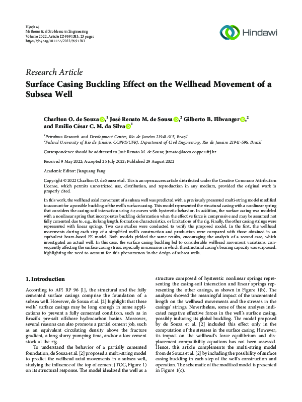 (PDF) Surface Casing Buckling Effect on the Wellhead Movement of a ...