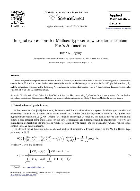 (PDF) Integral expressions for Mathieu-type series whose terms contain ...