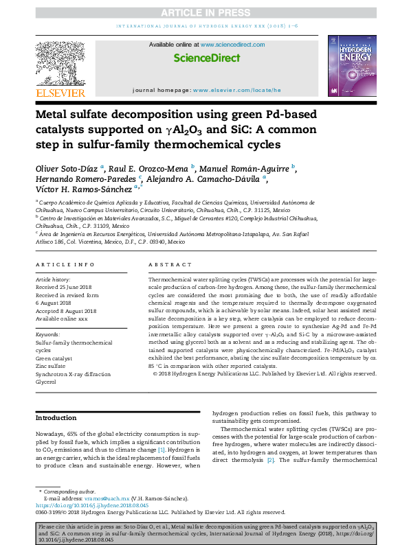 (PDF) Metal sulfate decomposition using green Pd-based catalysts ...