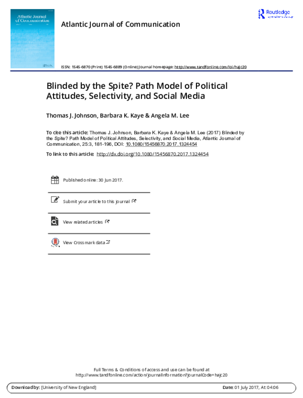 (PDF) Blinded by the Spite? Path Model of Political Attitudes ...