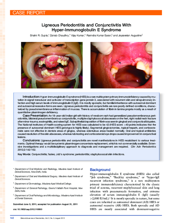 (PDF) Ligneous Periodontitis and Conjunctivitis With Hyper ...