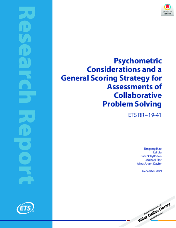 Pdf Psychometric Considerations And A General Scoring Strategy For Assessments Of