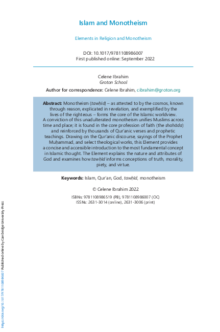 (PDF) Islam and Monotheism – Excerpt from Sections 1 and 2