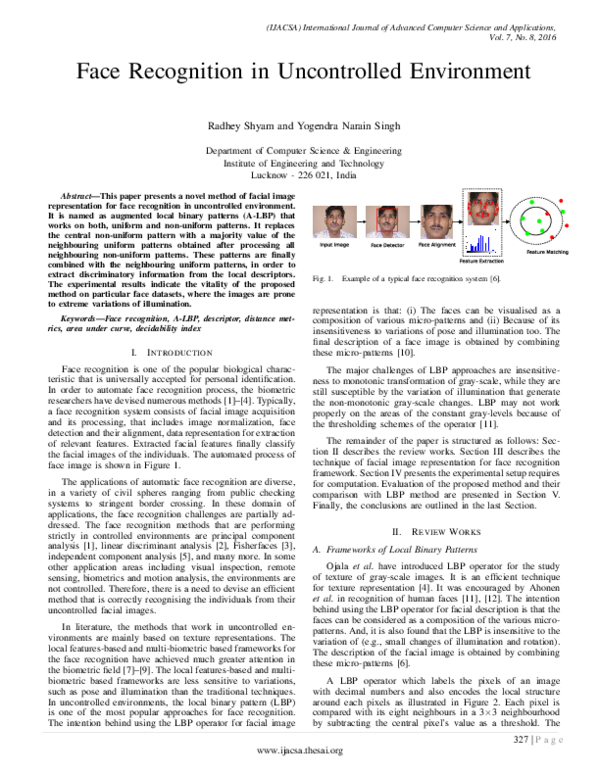 (PDF) Face Recognition in Uncontrolled Environment