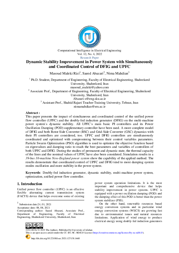(PDF) Dynamic Stability Improvement in Power System with Simultaneously ...