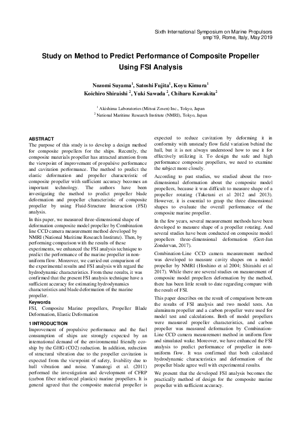 (PDF) Predicting Composite Propeller Performance via FSI Analysis