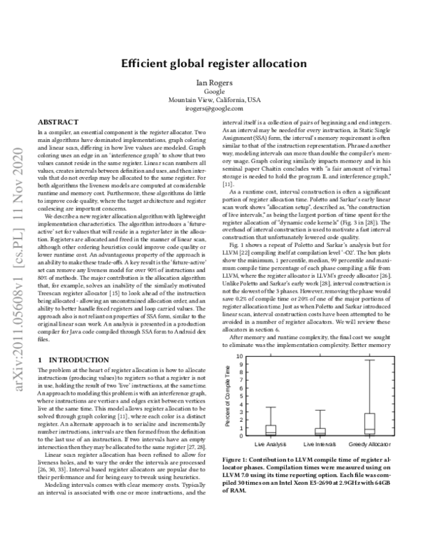 (PDF) Efficient global register allocation | Ian Rogers - Academia.edu