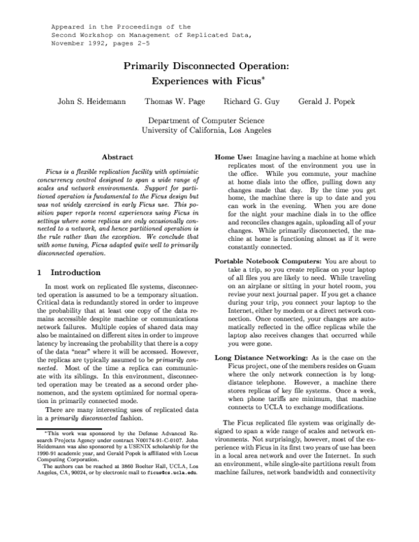 (PDF) Second Workshop on the Management of Replicated Data (Cat. No.92TH0489-5) | Richard Guy ...