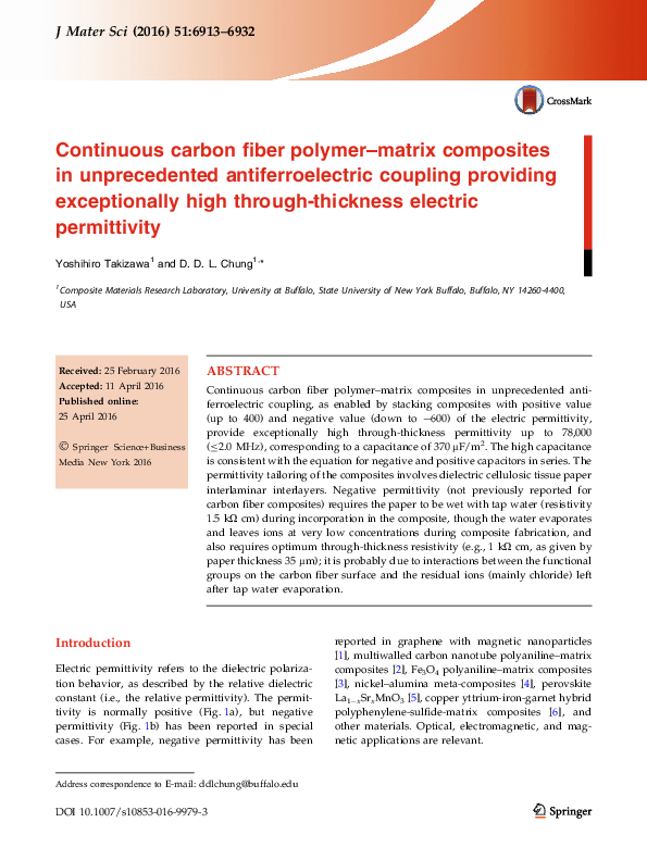 (PDF) Continuous carbon fiber polymer–matrix composites in ...