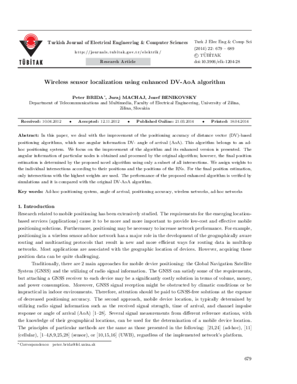 Wireless Sensor Localization Using Enhanced Dv Aoa Algorithm