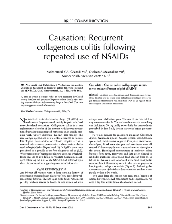 (PDF) Causation: Recurrent Collagenous Colitis Following Repeated Use ...