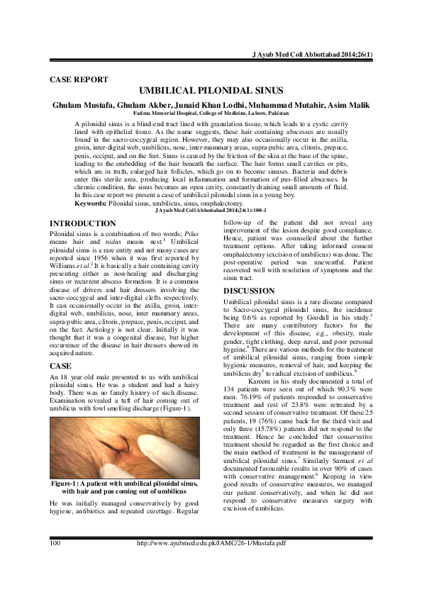 (PDF) Umbilical pilonidal sinus