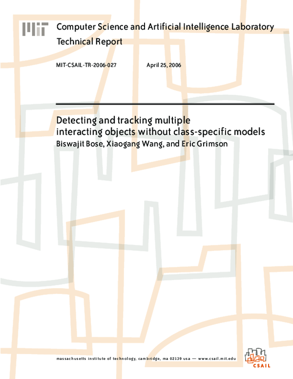 Pdf Tracking Interacting Objects Without Models