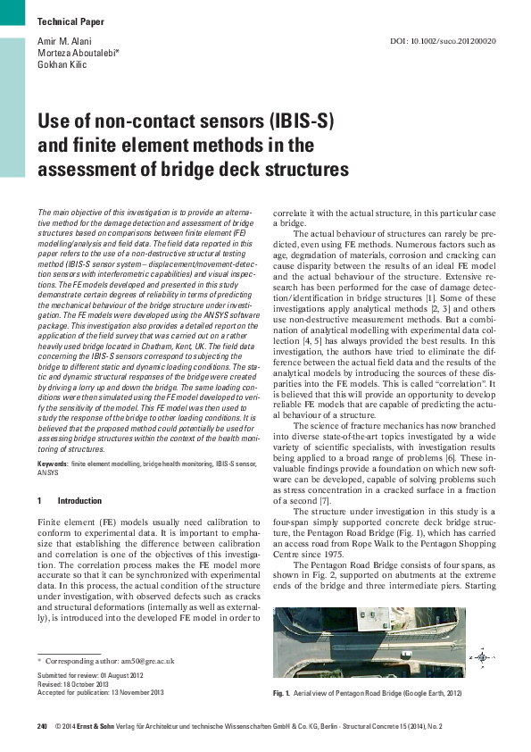 (PDF) Use of non-contact sensors (IBIS-S) and finite element methods in ...