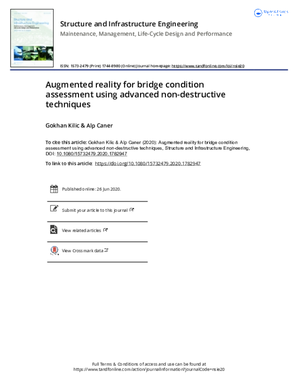 (PDF) Augmented reality for bridge condition assessment using advanced non-destructive techniques