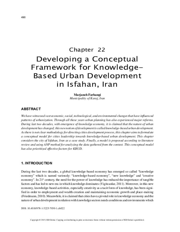 (PDF) Developing a Conceptual Framework for Knowledge-Based Urban ...