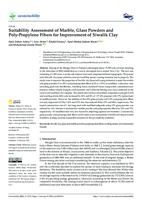 (PDF) Suitability Assessment of Marble, Glass Powders and Poly ...