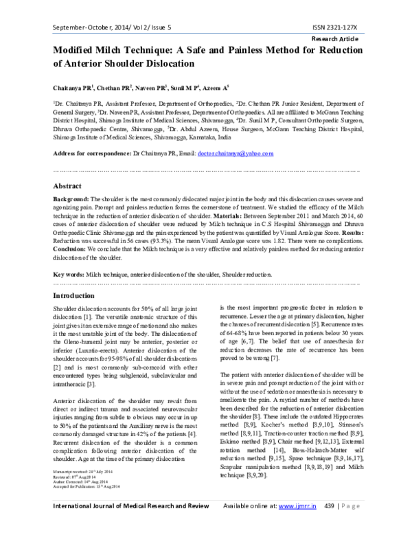 (PDF) Modified Milch Technique : A Safe and Painless Method for ...