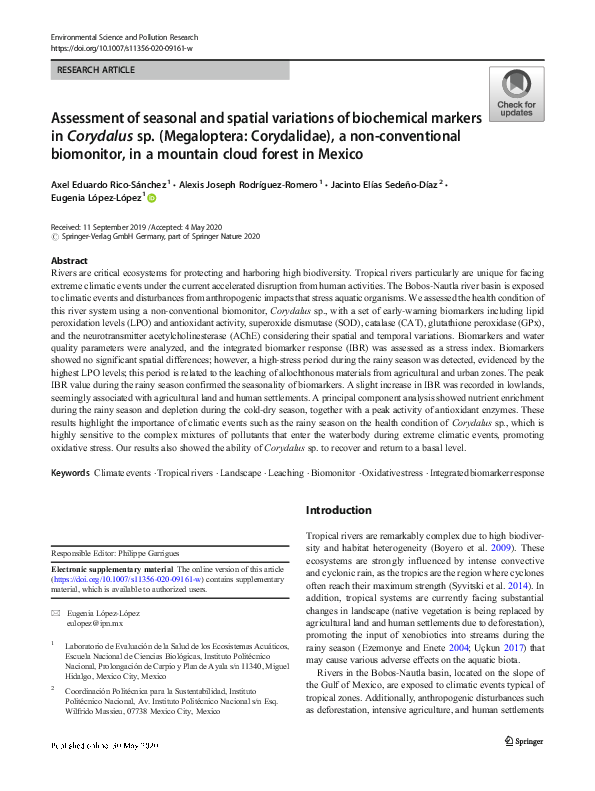 (PDF) Assessment of seasonal and spatial variations of physicochemical parameters and trace ...