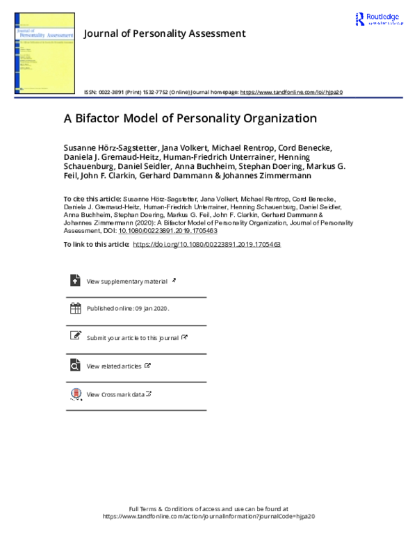 (PDF) A Bifactor Model of Personality Organization