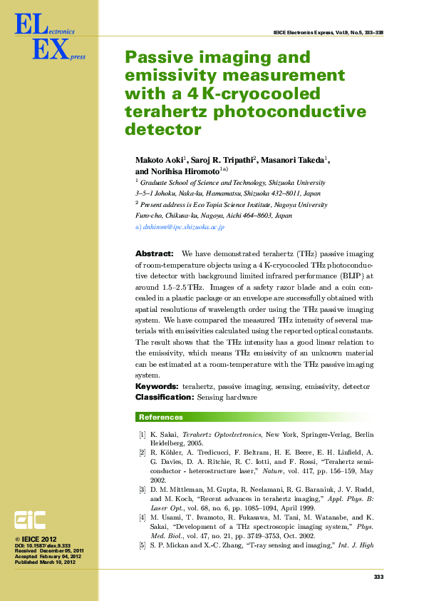 (PDF) Passive imaging and emissivity measurement with a 4K-cryocooled ...