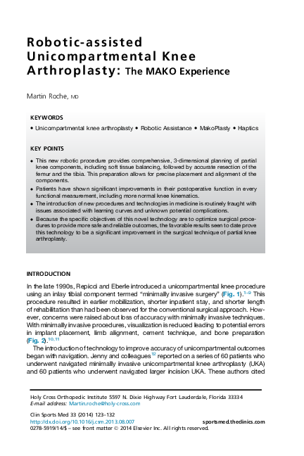 (PDF) Robotic-assisted Unicompartmental Knee Arthroplasty