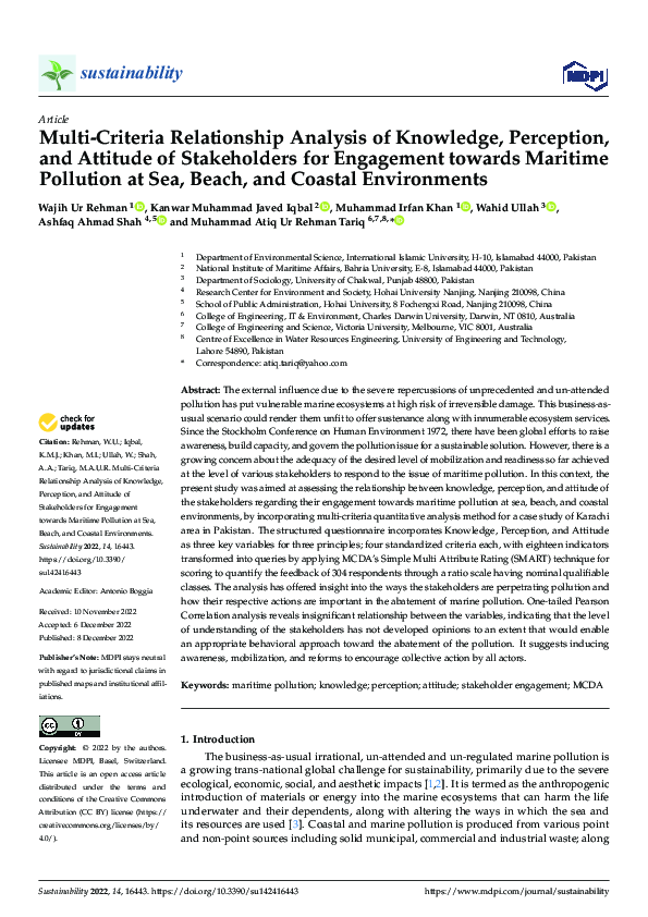 (PDF) Multi-Criteria Relationship Analysis of Knowledge, Perception, and Attitude of ...