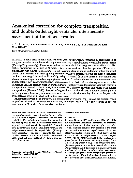 (PDF) Anatomical correction for complete transposition and double ...
