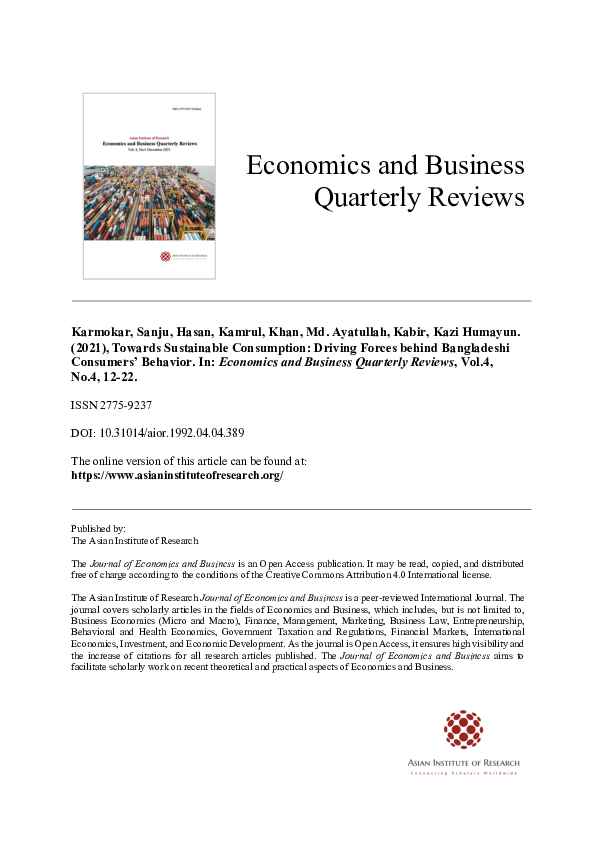 (PDF) Towards Sustainable Consumption: Driving Forces behind ... (PDF) Towards Sustainable Consumption: Driving Forces behind ...