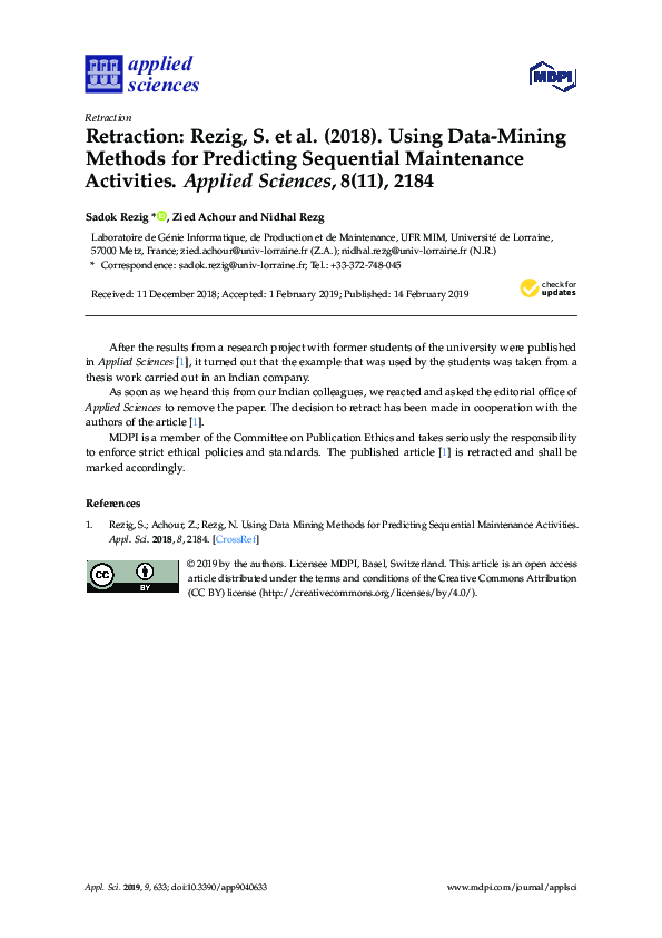 (PDF) Retraction: Rezig, S. et al. (2018). Using Data-Mining Methods for Predicting Sequential ...