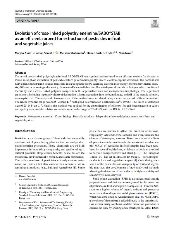 (PDF) Evolution of cross-linked polyethyleneimine/SABO®STAB as an ...