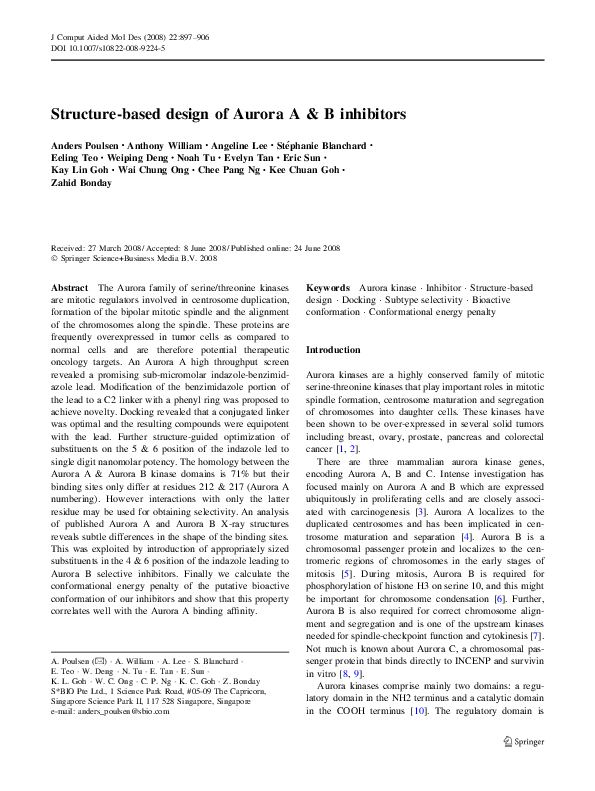(PDF) Structure-based design of Aurora A & B inhibitors