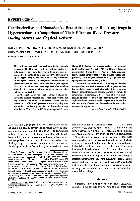 (PDF) Cardioselective and nonselective beta-adrenoceptor blocking drugs ...