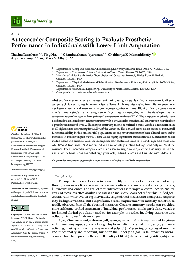 Pdf Autoencoder Composite Scoring To Evaluate Prosthetic Performance