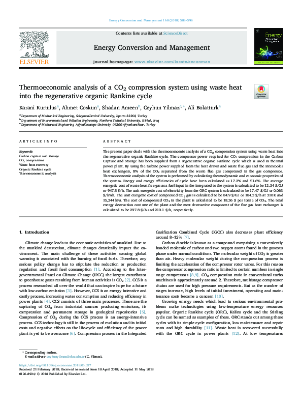 (PDF) Thermoeconomic analysis of a CO2 compression system using waste ...