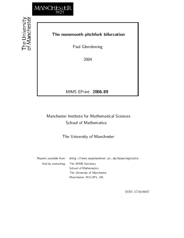 (PDF) Non-smooth pitchfork bifurcations