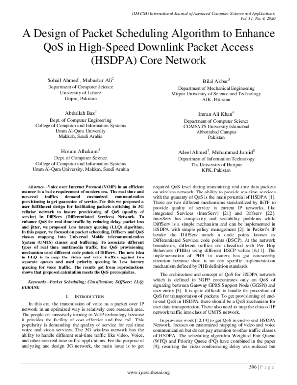 (PDF) A Design of Packet Scheduling Algorithm to Enhance QoS in High ...