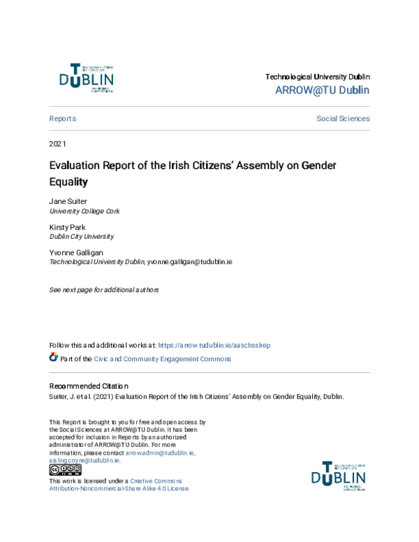 (PDF) Evaluation Report of the Irish Citizens’ Assembly on Gender Equality