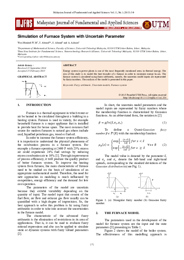 (PDF) Simulation of furnace system with uncertain parameter