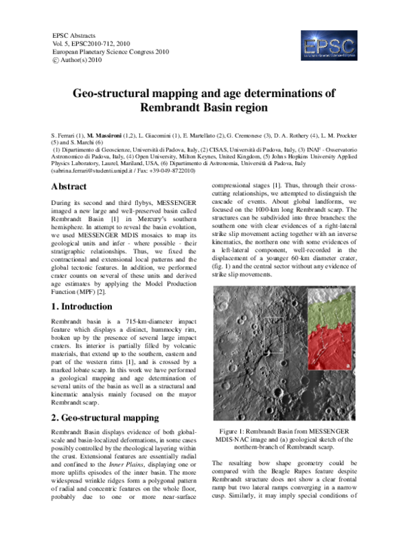 (PDF) Geo-structural mapping and age determinations of Rembrandt Basin region