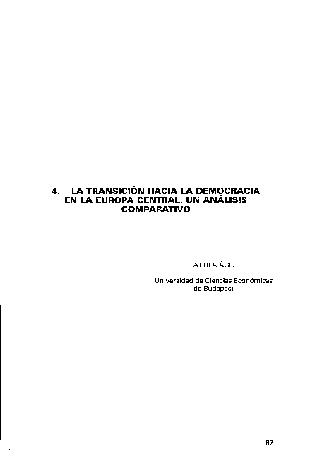 (PDF) La transición hacia la democracia en la Europa Central : un ...