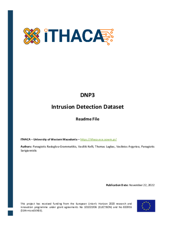 (PDF) DNP3 Intrusion Detection Dataset -Readme File