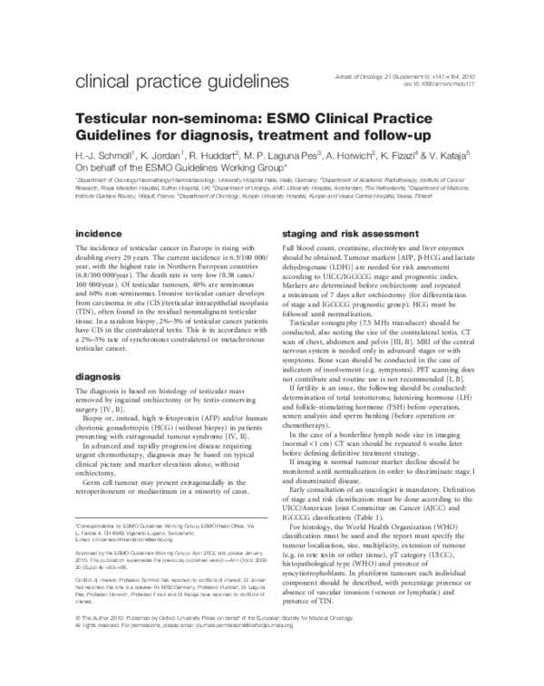 (PDF) Testicular non-seminoma: ESMO Clinical Practice Guidelines for ...