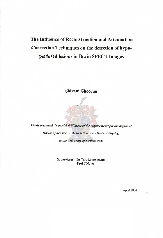Pdf The Influence Of Reconstruction And Attenuation Correction Techniques On The Detection Of