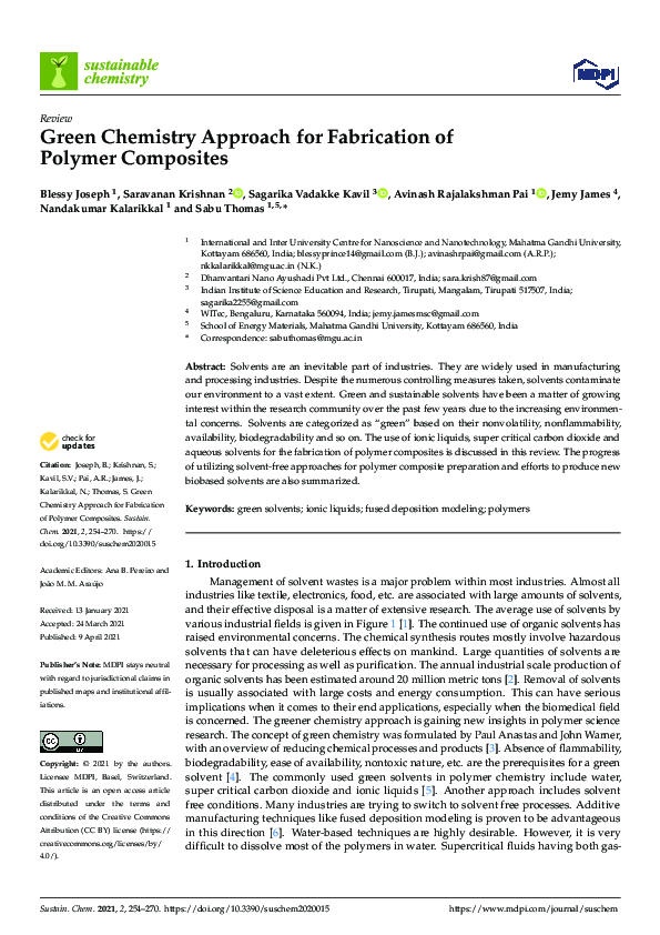 (PDF) Green Chemistry Approach for Fabrication of Polymer Composites