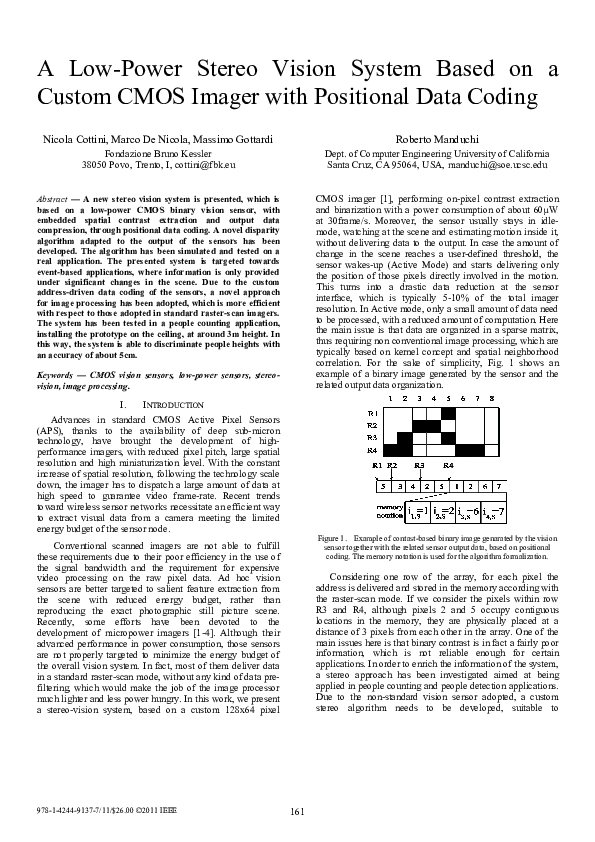 (PDF) A low-power stereo vision system based on a custom CMOS imager ...
